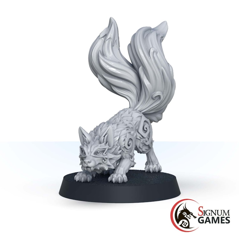 Kitsune DND Fantasy Miniature , Youta, Agile Spirit, 32mm 28mm Scale 3D ...