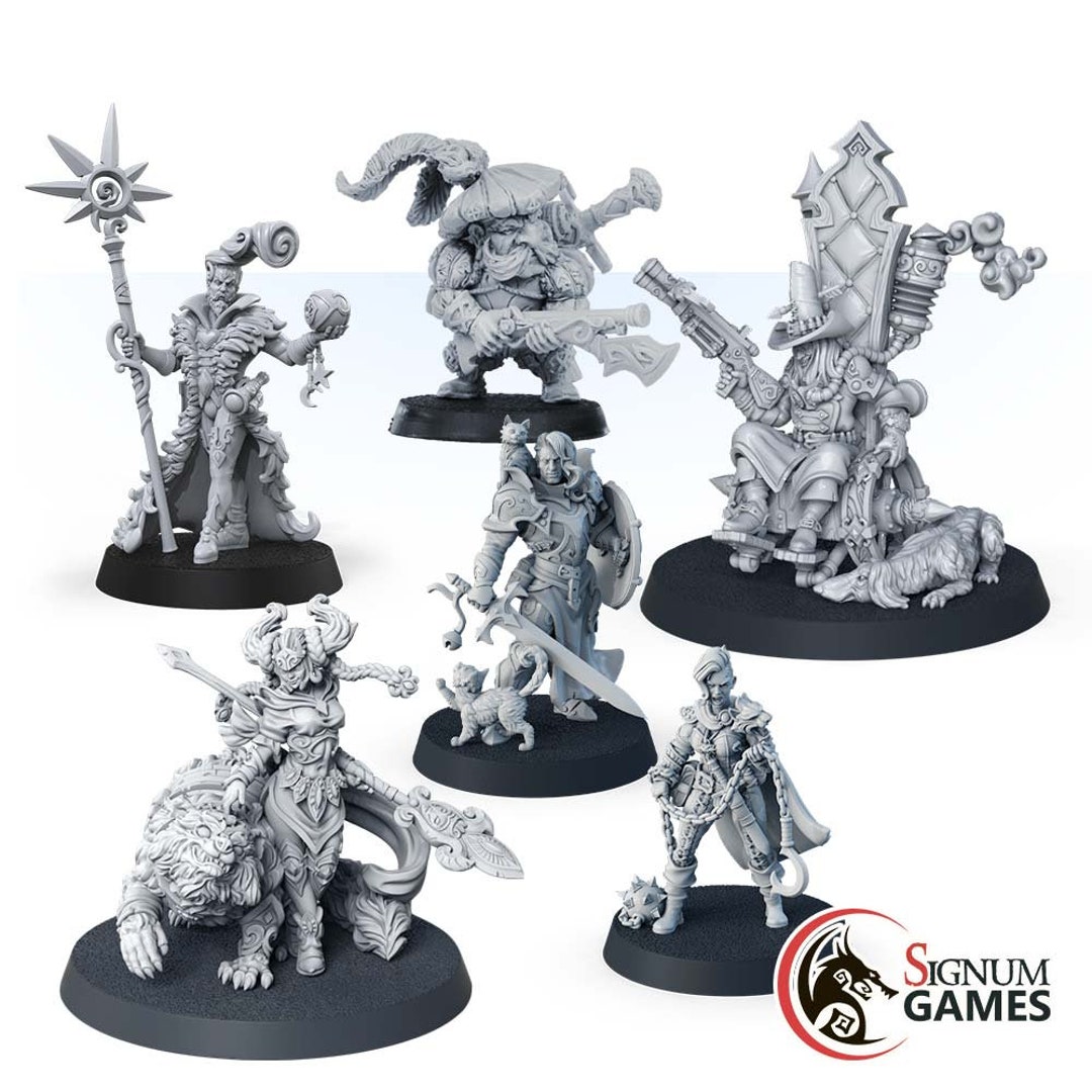 Adventurers Miniature Set, the Unstoppable Squad, 32mm Scale 3D Printed ...