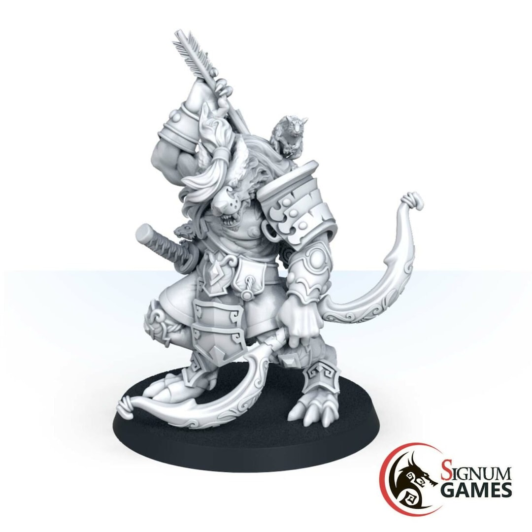 DND Fantasy Miniature Wolfen Archer Mini, Wolf Unpainted Epic Accessory ...