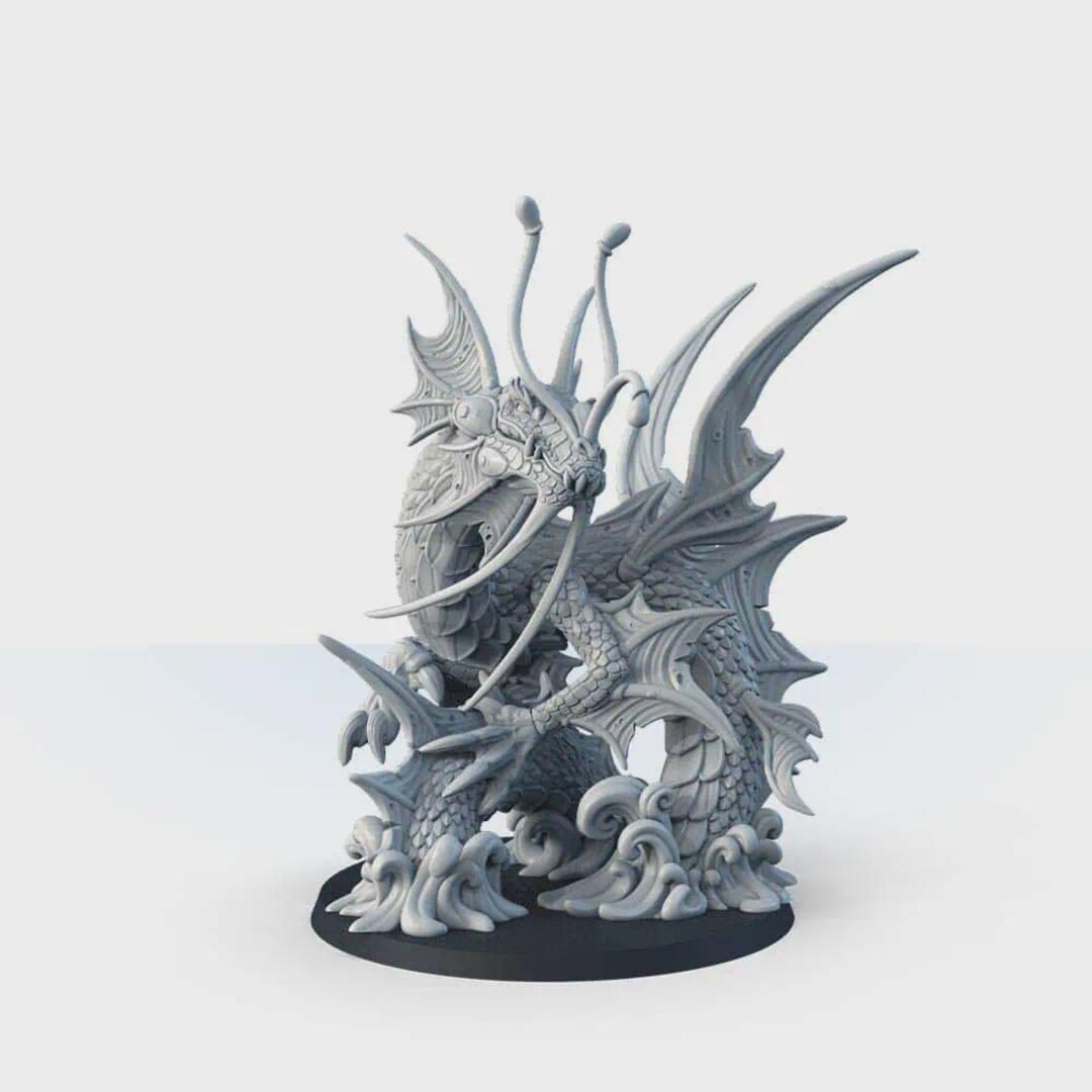Monster DND Miniature Seoryx, 3D Printed the Sea (dragon) Serpent Resin ...