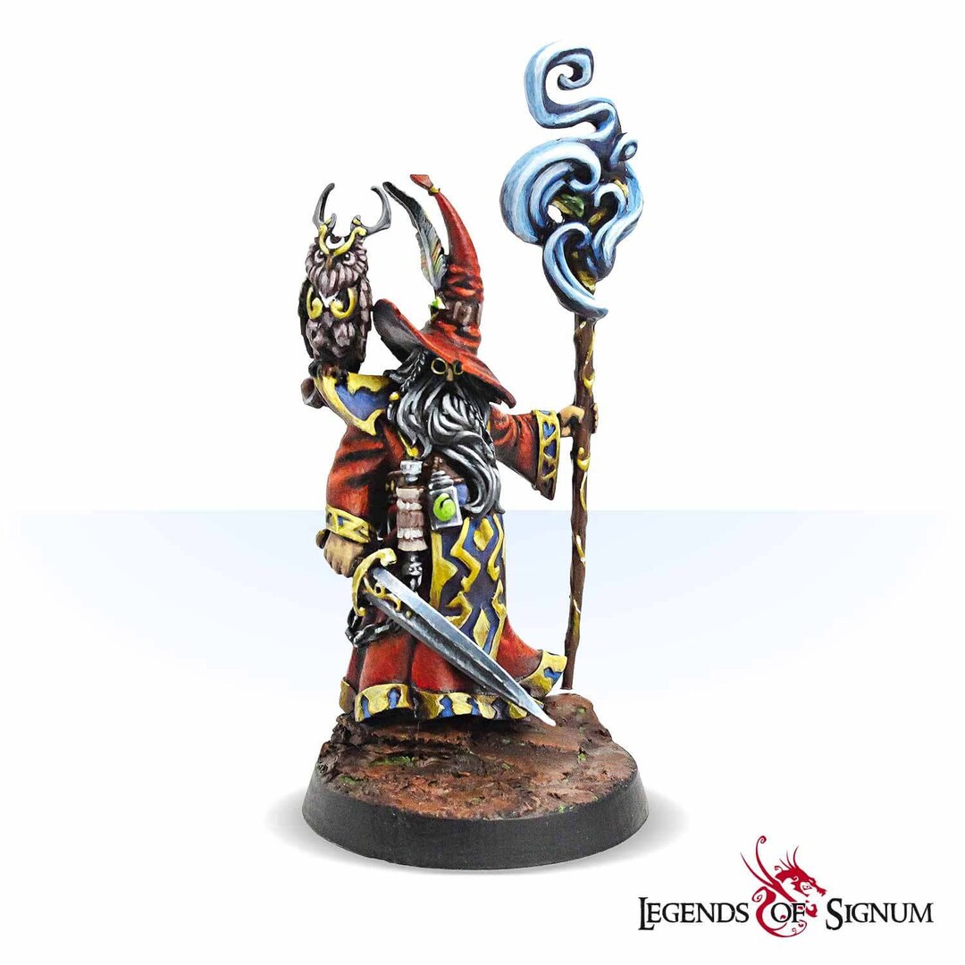 32mm Human Mage Sorcerer Miniature, Male Wizard for Tabletop PRG ...