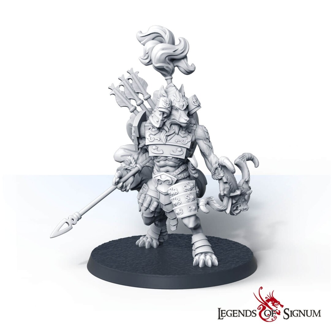 Kitsune Archer Warrior Miniature, Hikaru the Sun Slayerm, 32mm 28mm ...