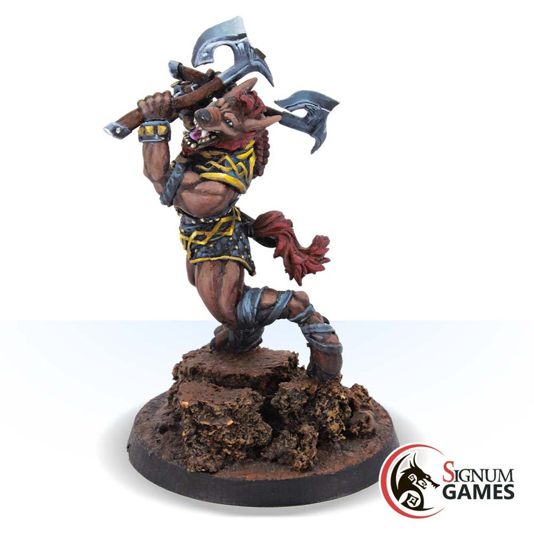 Fighter Wolfen Warrior Miniature for Dnd, Kevarr the Berserk, Tabletop ...