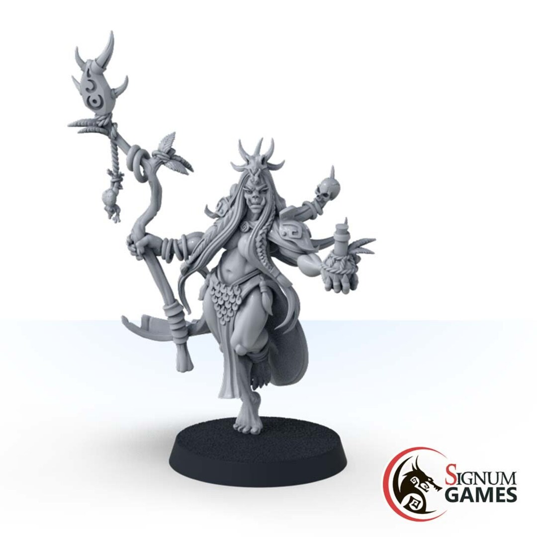 Shazarg, the Dark Ritual, Orc Female Shaman Druid Caster, 28mm 32mm ...