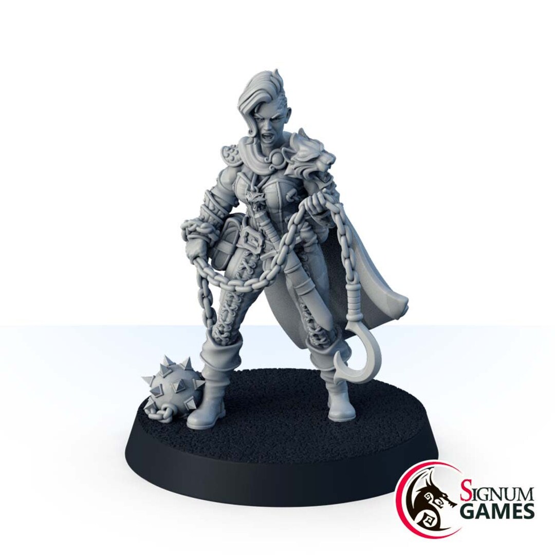 Barbarian Berserk Human Fighter Ranger, Milena the Long Chain, 32mm ...