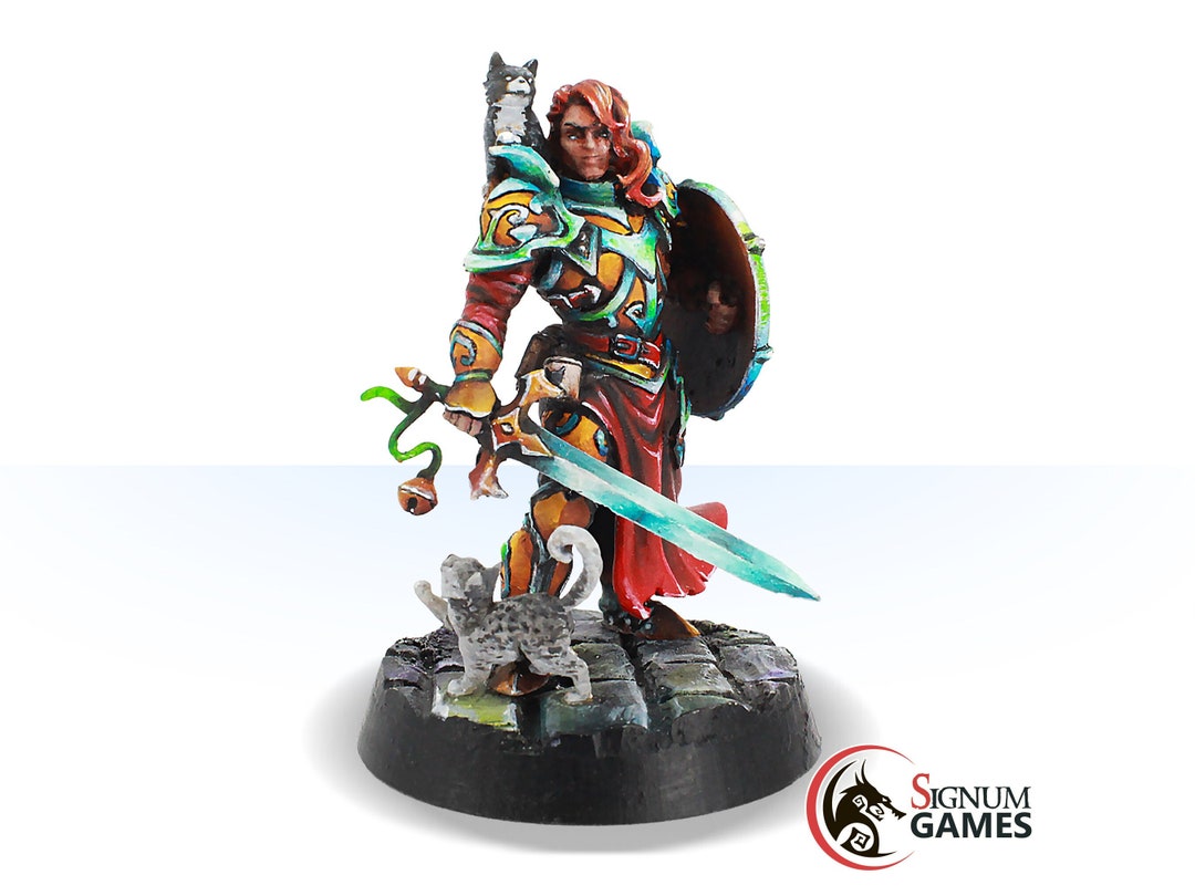 32mm Male Human Dnd Fighter With Sword and Shield, Knight Dungeons and ...