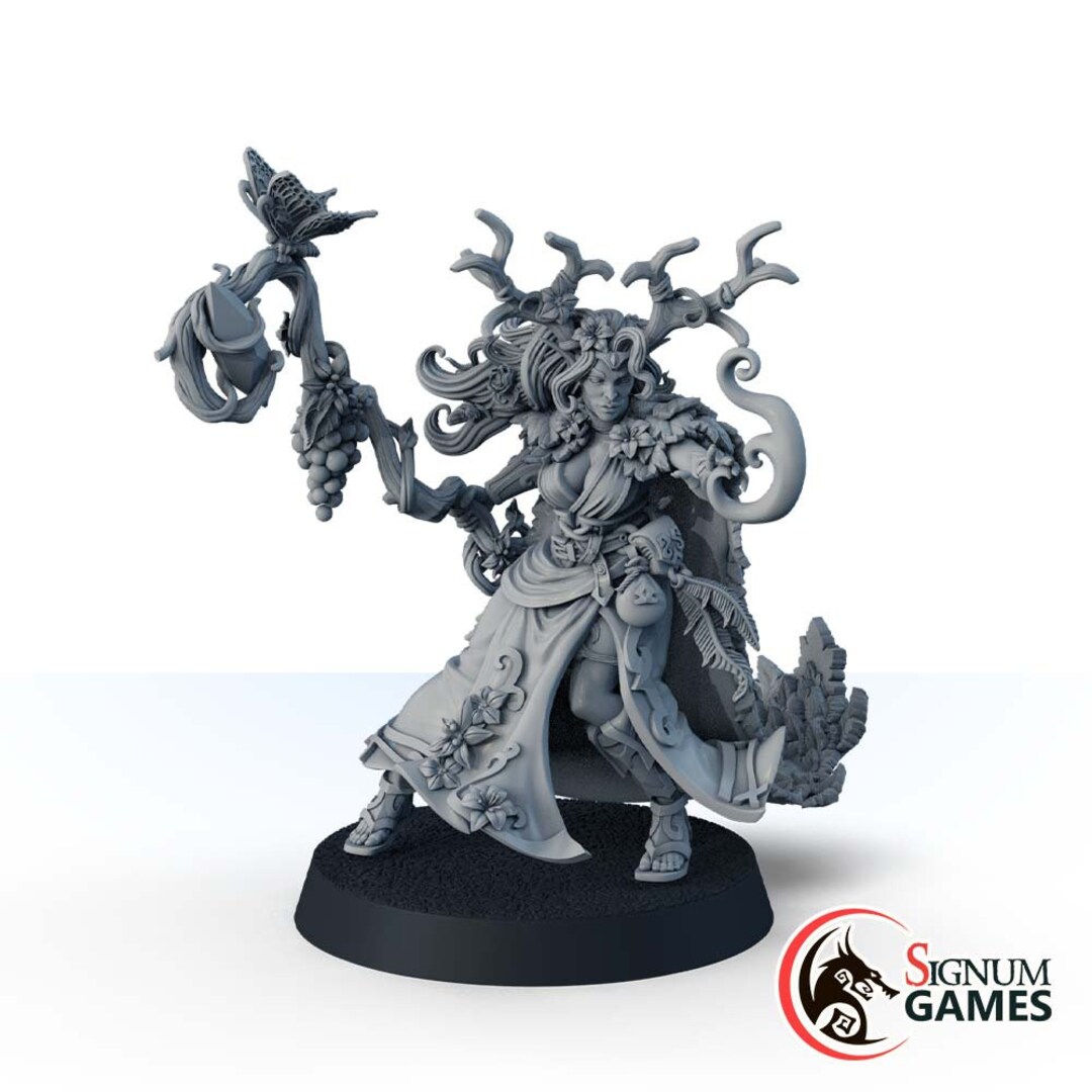 Fantasy Miniatures Sylvana Greenleaf, Druid Сasts a Spell, 28mm and ...