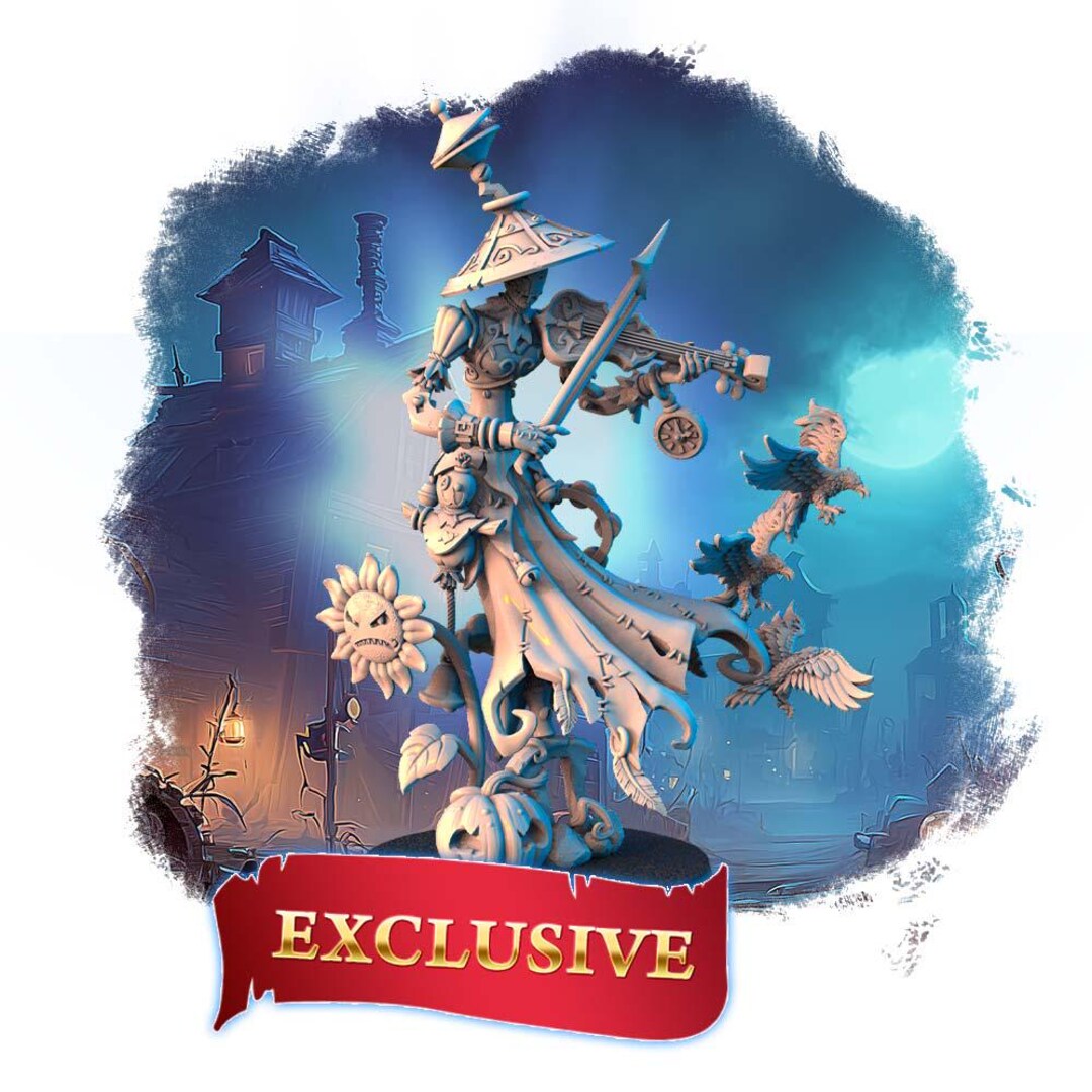 DND Fantasy Scarecrow Miniature Noctivina, Clockwork Fiddler 3D Printed ...