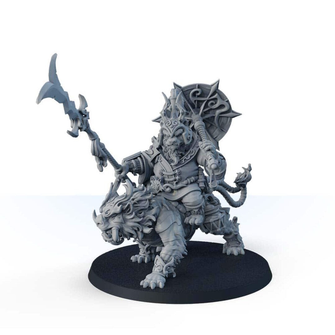 DND Fantasy Miniature Panda Zouyu Rider With Umbrella, Mini 28, 32 Mm ...