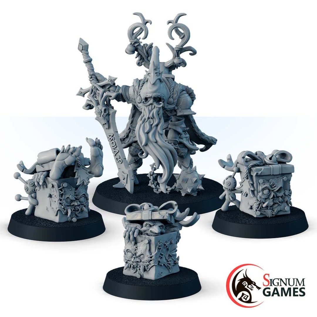 Dark Noel Fantasy Miniatures, Evil Santa Miniature for D&D Christmas ...