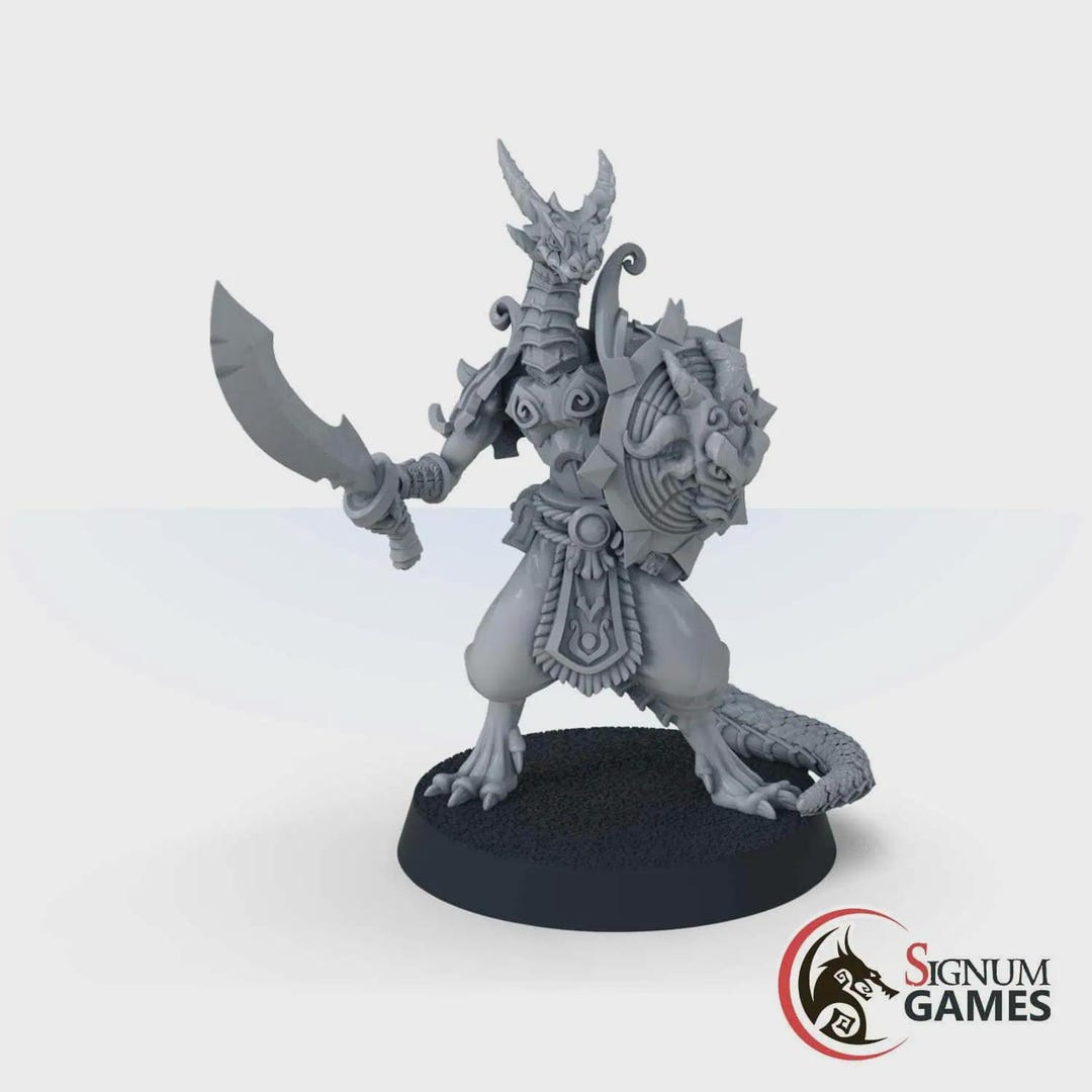 Ophidian Ranger TTRPG Miniature, 3D Printed Unpainted Fighter Alliance ...