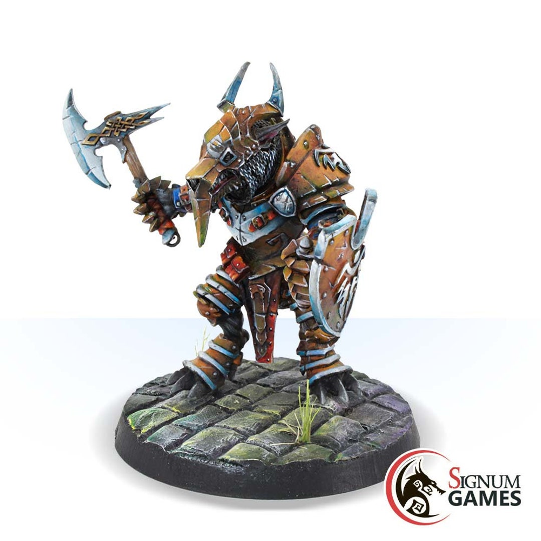 Fighter Warrior Wolfen Miniature, Roar the Ironsides, Painted Miniature ...