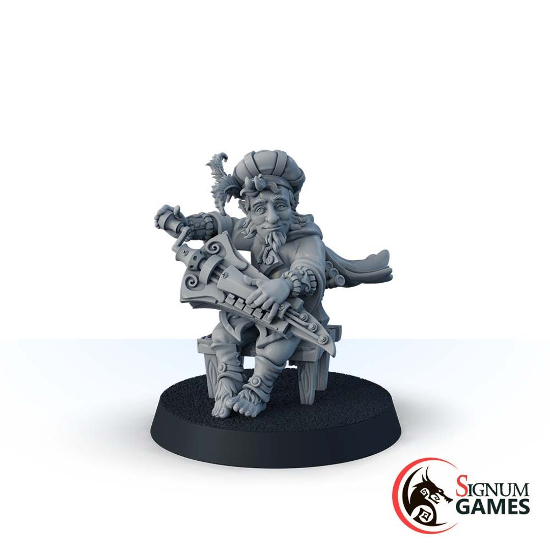 Bard Musician Miniature Dnd, 32mm 28mm Scale 3D Printed Resin Mini ...