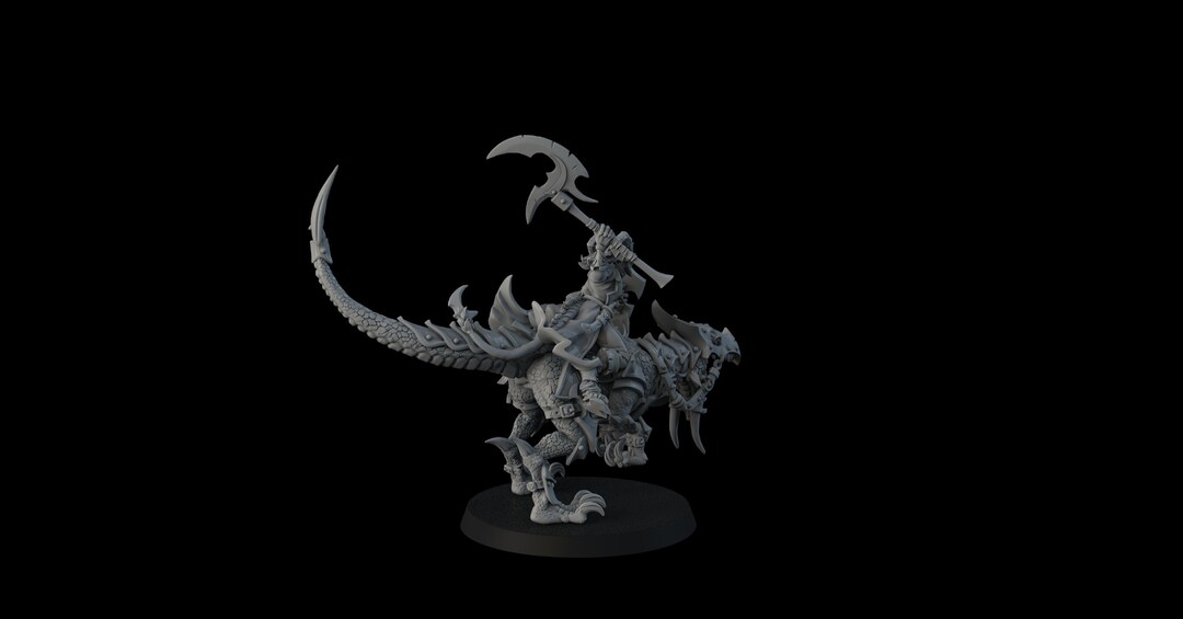 32mm Dnd Fantasy Tiefling Raptor Mount TTRPG Mini Fantasy - Etsy