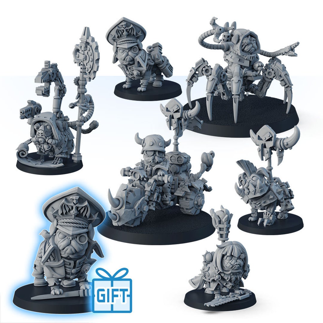 Galaxy Conqueror Pugs, War Commander Warrior Paladin Pug, 32mm 28mm ...