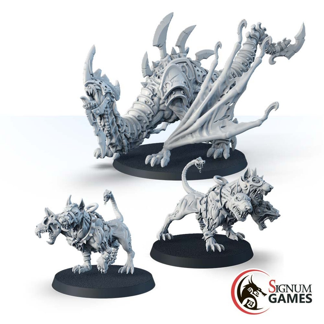 Fantasy Undead Demon Figurines Set, Monsters of Styx Miniature Kit, 3D ...