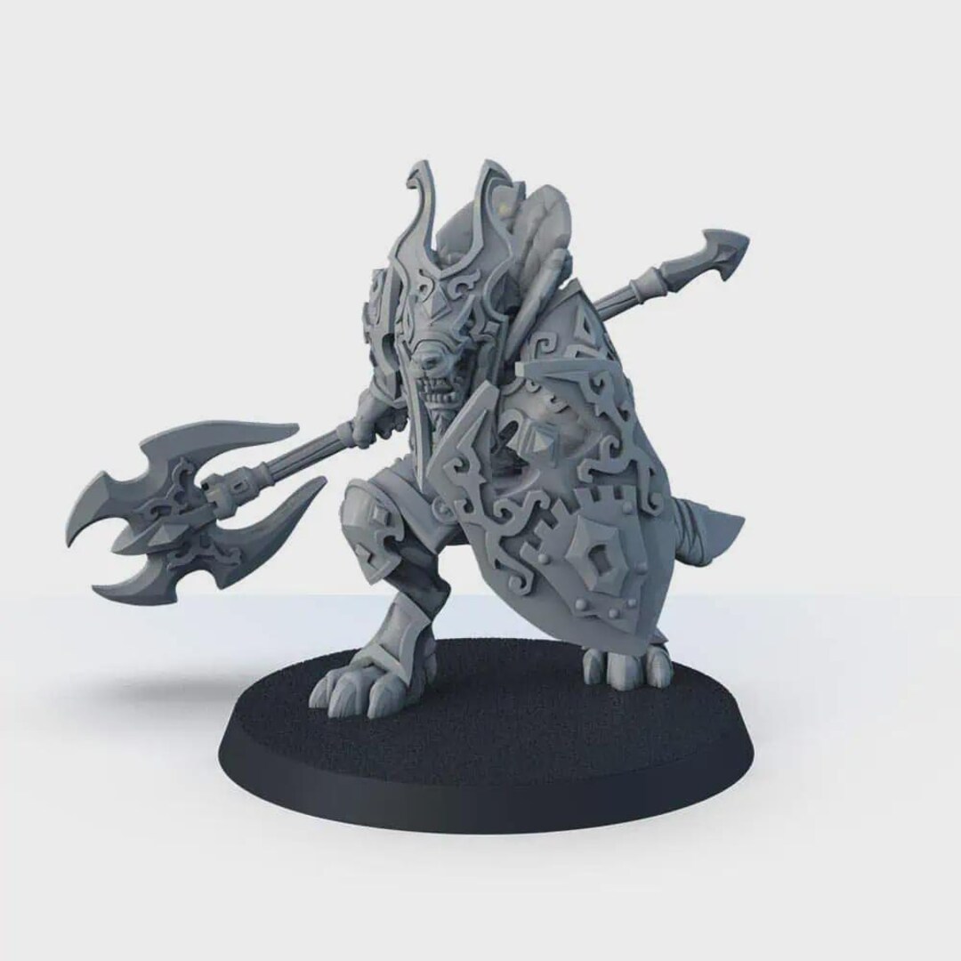 Wolfen Warrior Roar the Battlelord TTRPG Figure, DND Fantasy Resin ...