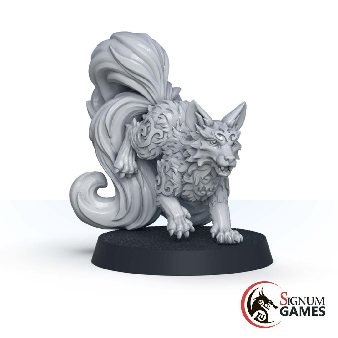 Kitsune Fox Miniature, Megumi, Naughty Spirit, 32mm 28mm Scale 3D ...