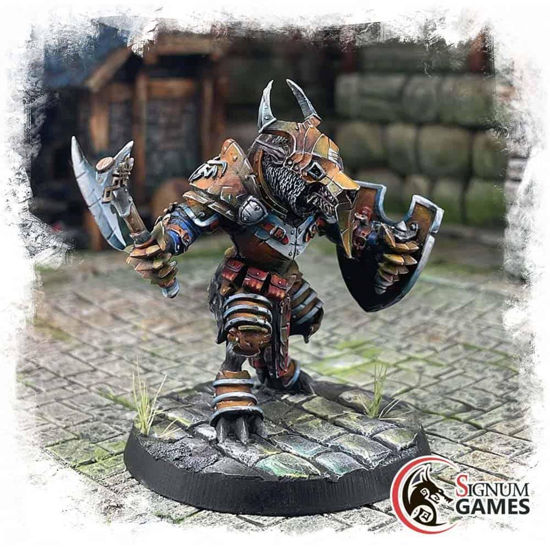 Werwolf Warrior Roar the Ironsides Miniature, Painted DND Wolfen 3D ...