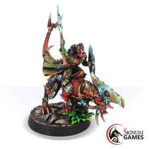 32mm Dnd Fantasy Tiefling Raptor Mount TTRPG Mini, Fantasy Resin ...