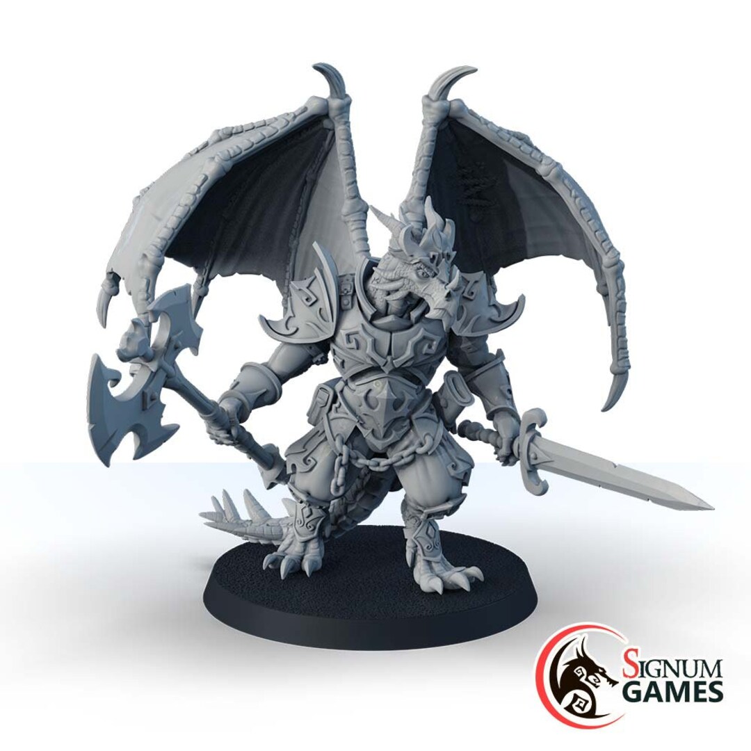 Draconid Warrior With Poleaxe, Draconid Berserk Fighter Paladin Warrior ...