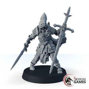 Tabletop Mini RPG Dnd Miniature, Zombie Knight With Greatsword, 32mm ...
