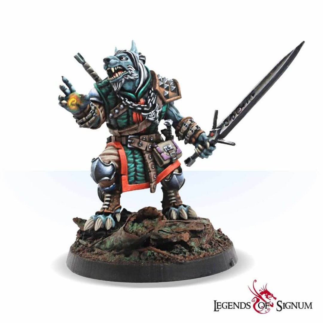 Wolfen Warrior Fighter Beastman Miniature, Sagir the Wolfen Hunter ...