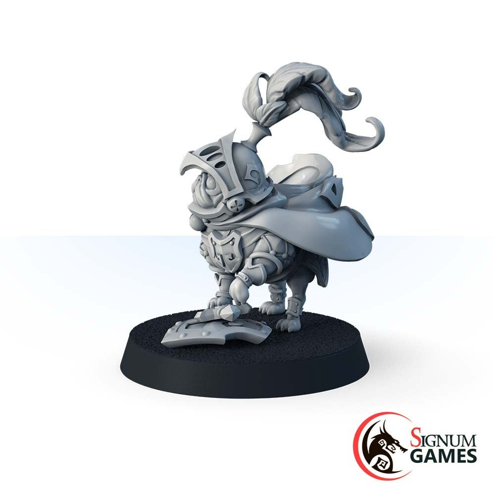 Sir Barkley Knight, Pug Beast Fighter Paladin Pet Gladiator Dog, 28mm ...