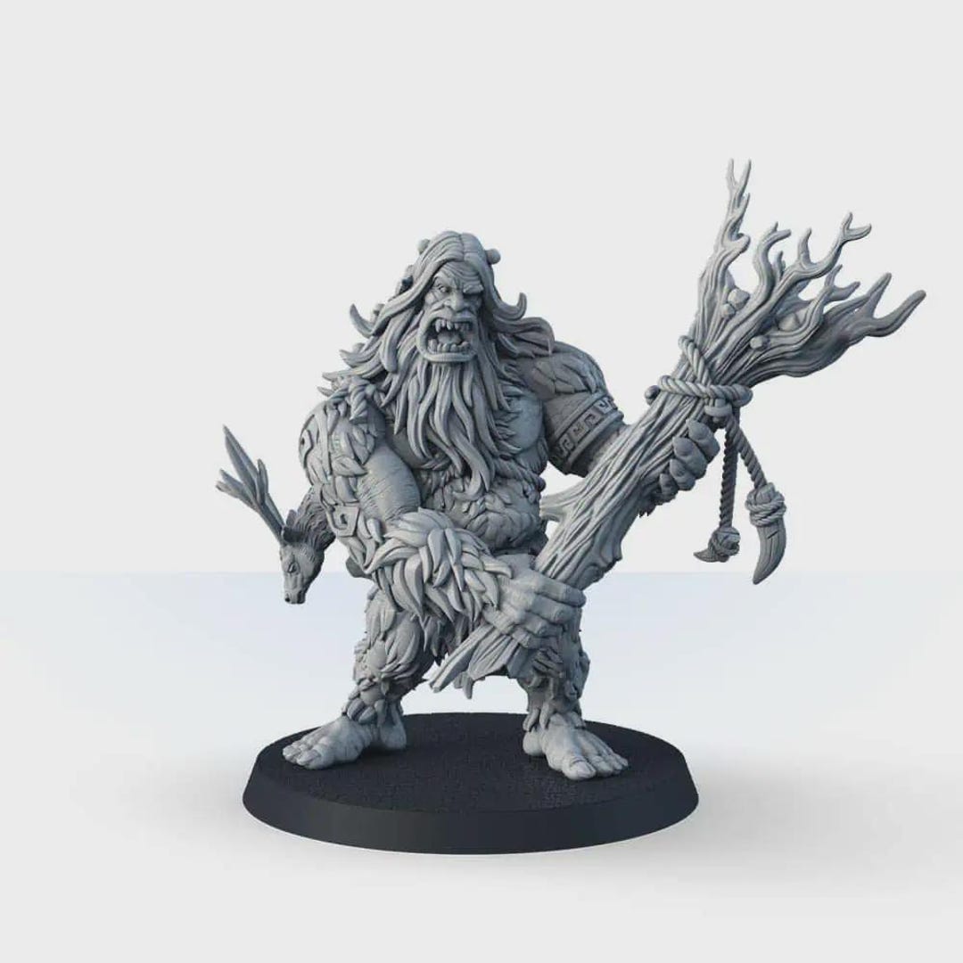 Monster Warrior Yeti Figure, DND Fantasy Miniature the Iceborn 3D ...