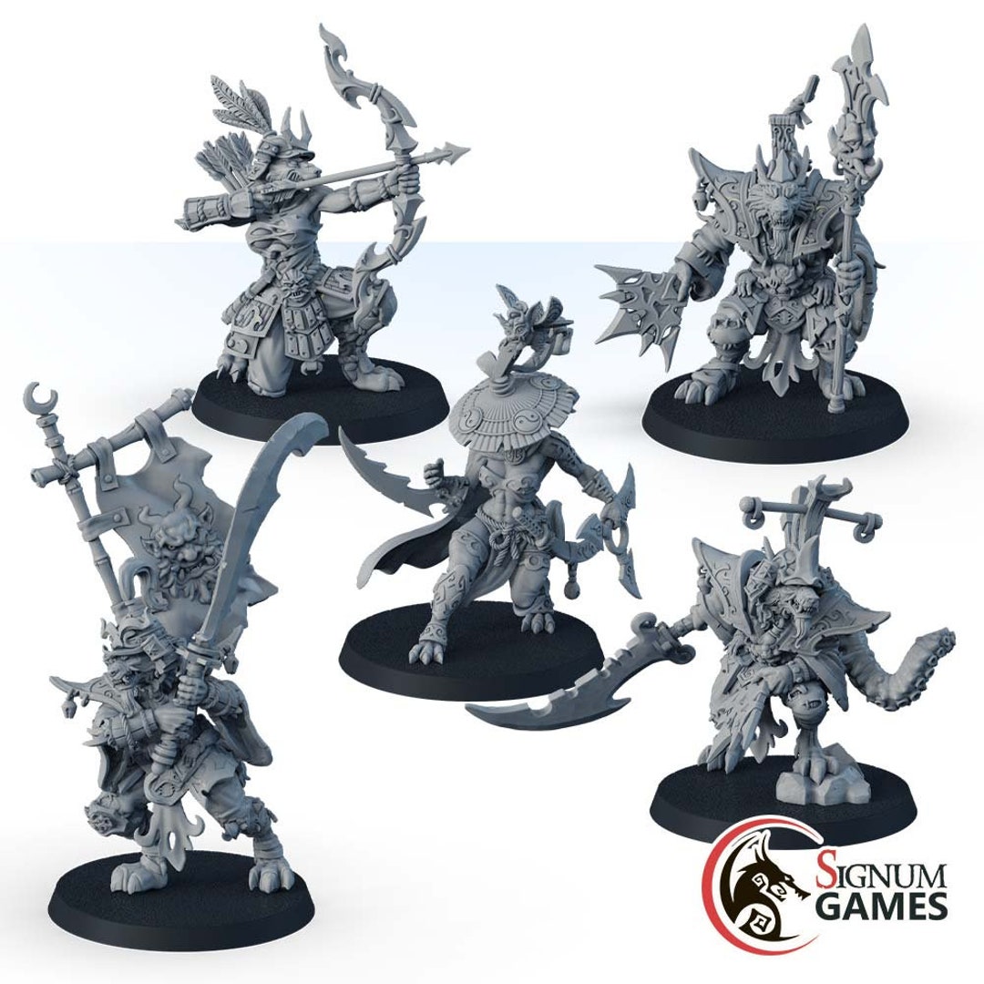 Wolfen Warriors Shaman Arcehr, Dark Samurai Wolfens Set, 32mm 28mm ...