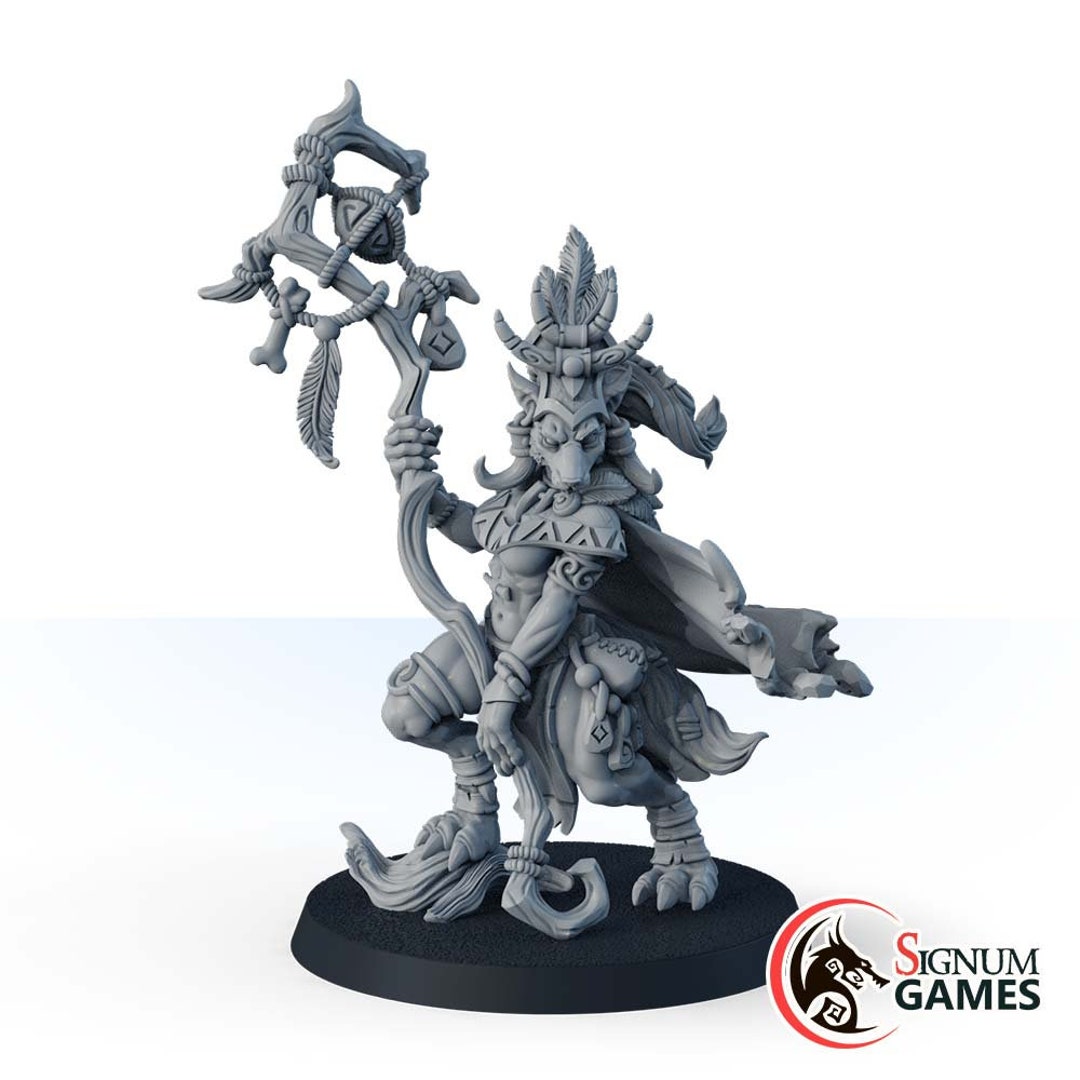 Battle Mage Wolfen Wizard Fantasy Miniature, Dorna, the Stormchaser ...