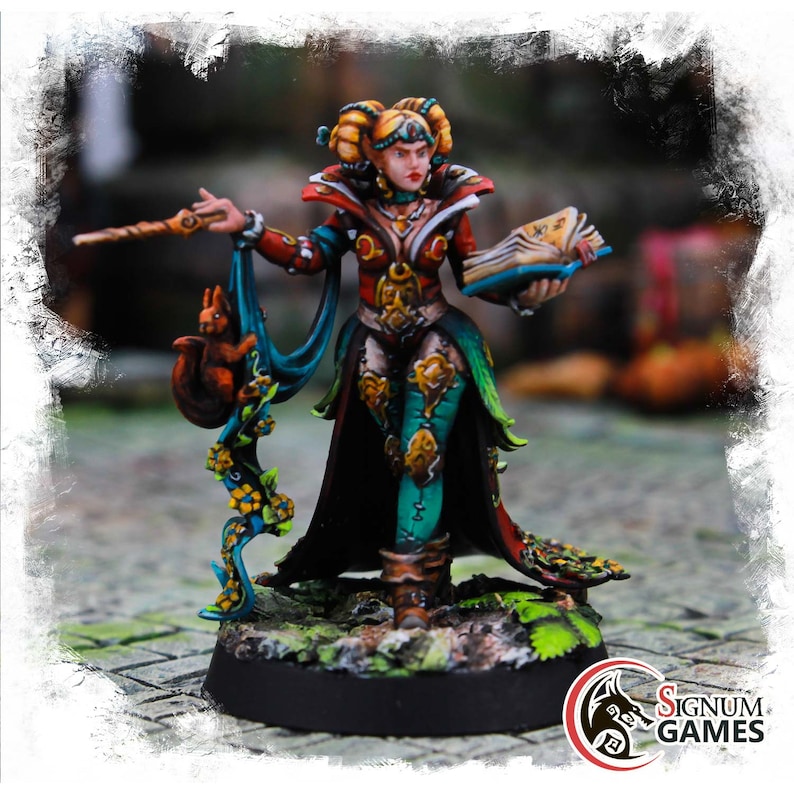 The Summer Forest Sorcerer DND Miniature, Lady Fay Witch Painted Figure ...