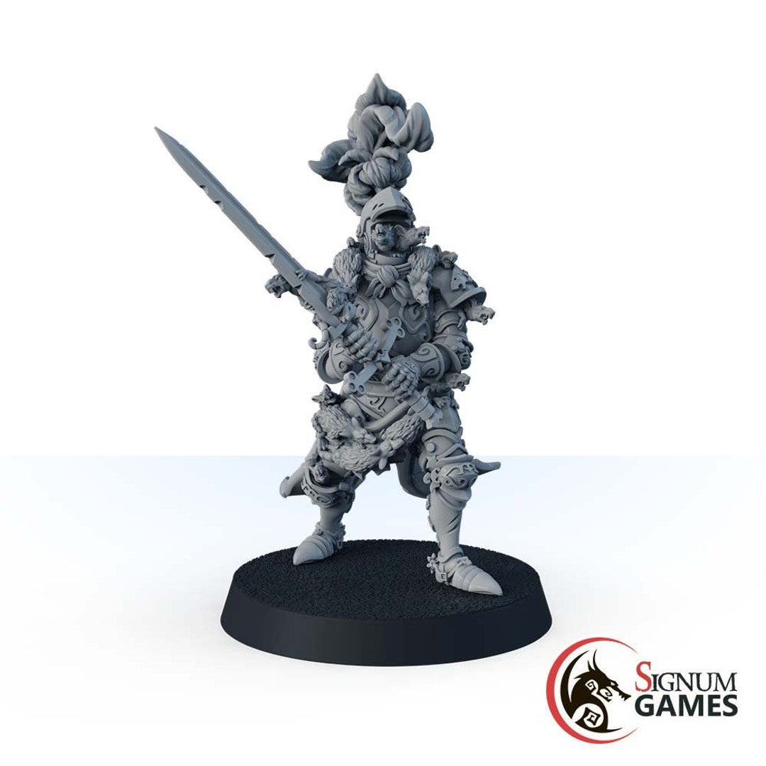 Knight of Plague Male Warrior Miniatures, Tabletop Unpainted RPG, 32mm ...