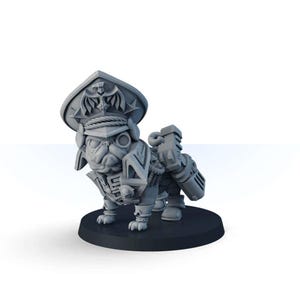 Grimdark Trench Sci Fi Miniature of Commissar Pug, Wargame 3d Printed ...