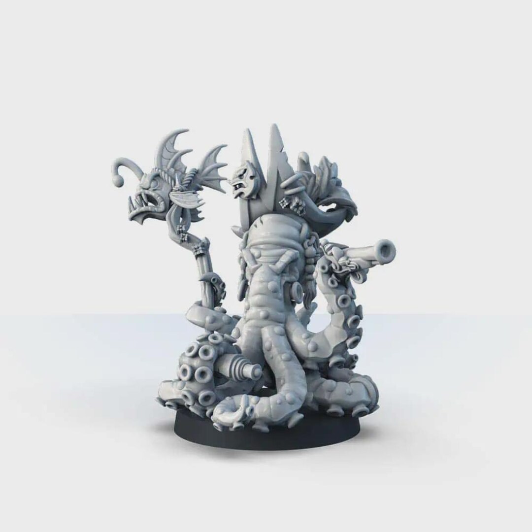 Captain Octopus Warlord Dnd Miniature, 3D Printed Beast Resin Mini ...