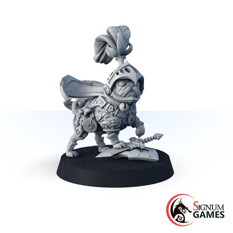 Sir Barkley Knight, Pug Beast Fighter Paladin Pet Gladiator Dog, 28mm ...