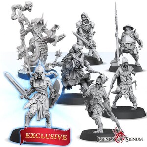 Army of the Dead Set 7pc Resin Miniature Set, Undead Figurines Kit for ...