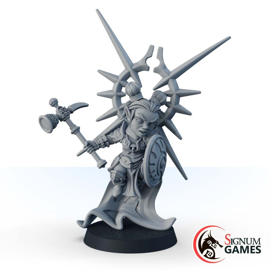 Fantasy Miniature Amethysta, Dwarf Champion With War Hammer, Battle ...
