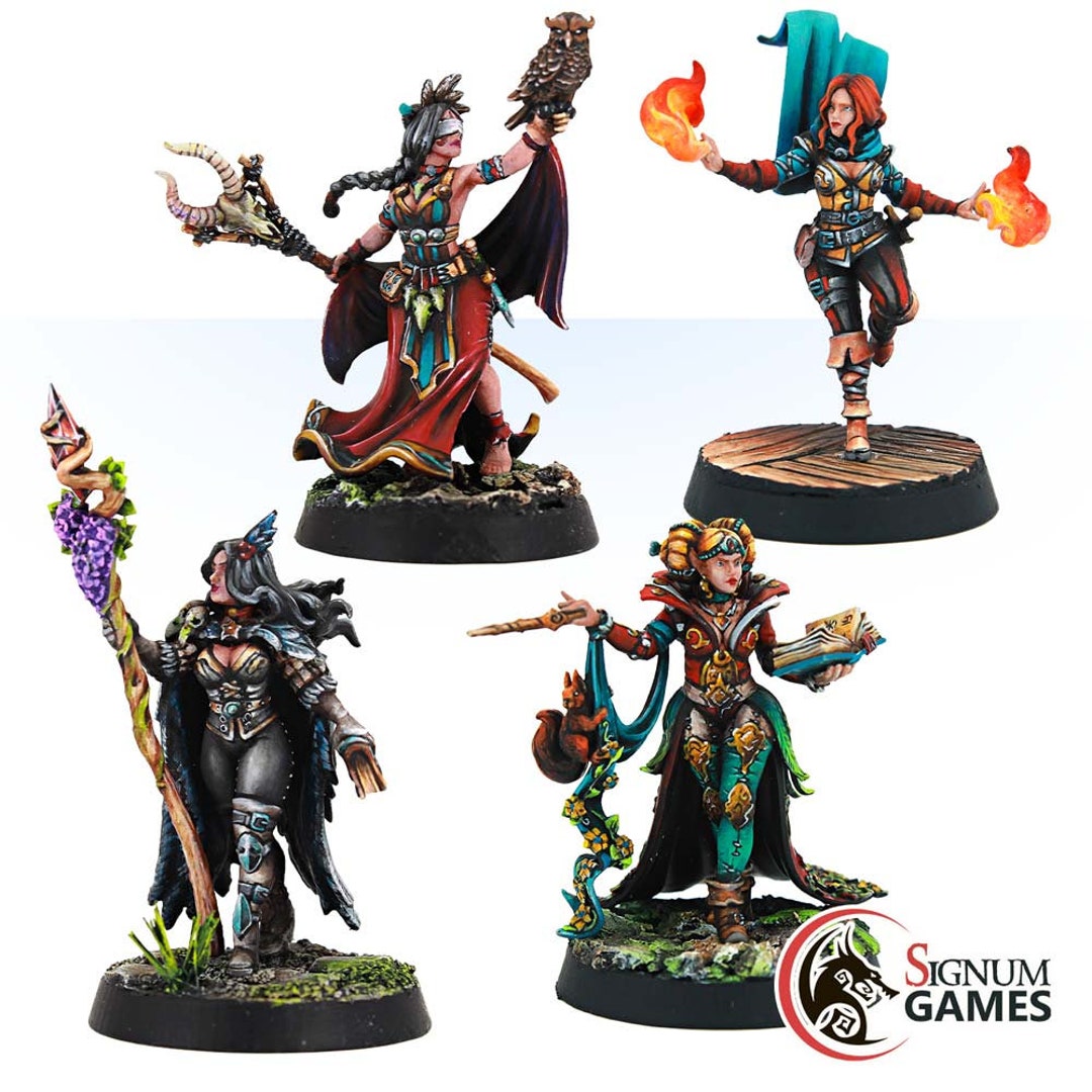Lady Sorceress Warlocks Mage Miniatures Kit Fantasy Miniatures Lodge of ...
