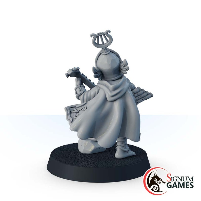 Fantasy Bard Miniature, 28mm, 32mm Scale Resin Miniature, Halfling Bard ...