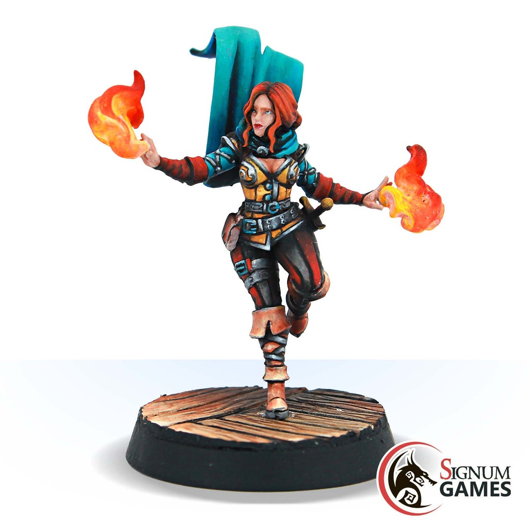 Trisha, the Fiery Sorceress, Human Female Mage Sorcerer Warlock Wizard ...