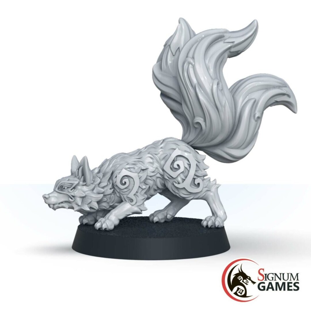 Kitsune DND Fantasy Miniature , Youta, Agile Spirit, 32mm 28mm Scale 3D ...