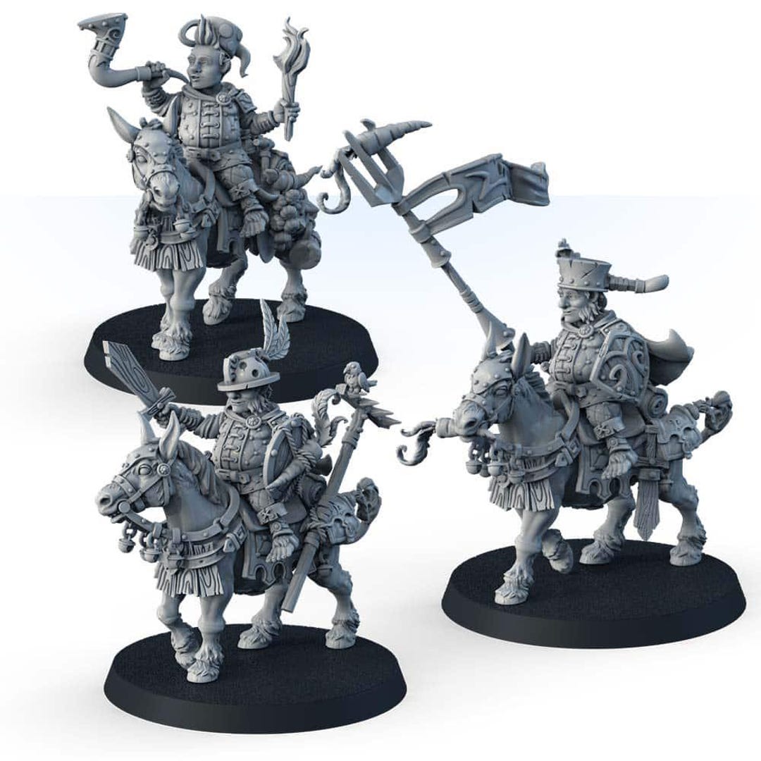 Garden Knights Halfling Warrior DND Set of Miniatures, 3D Printed Rider ...