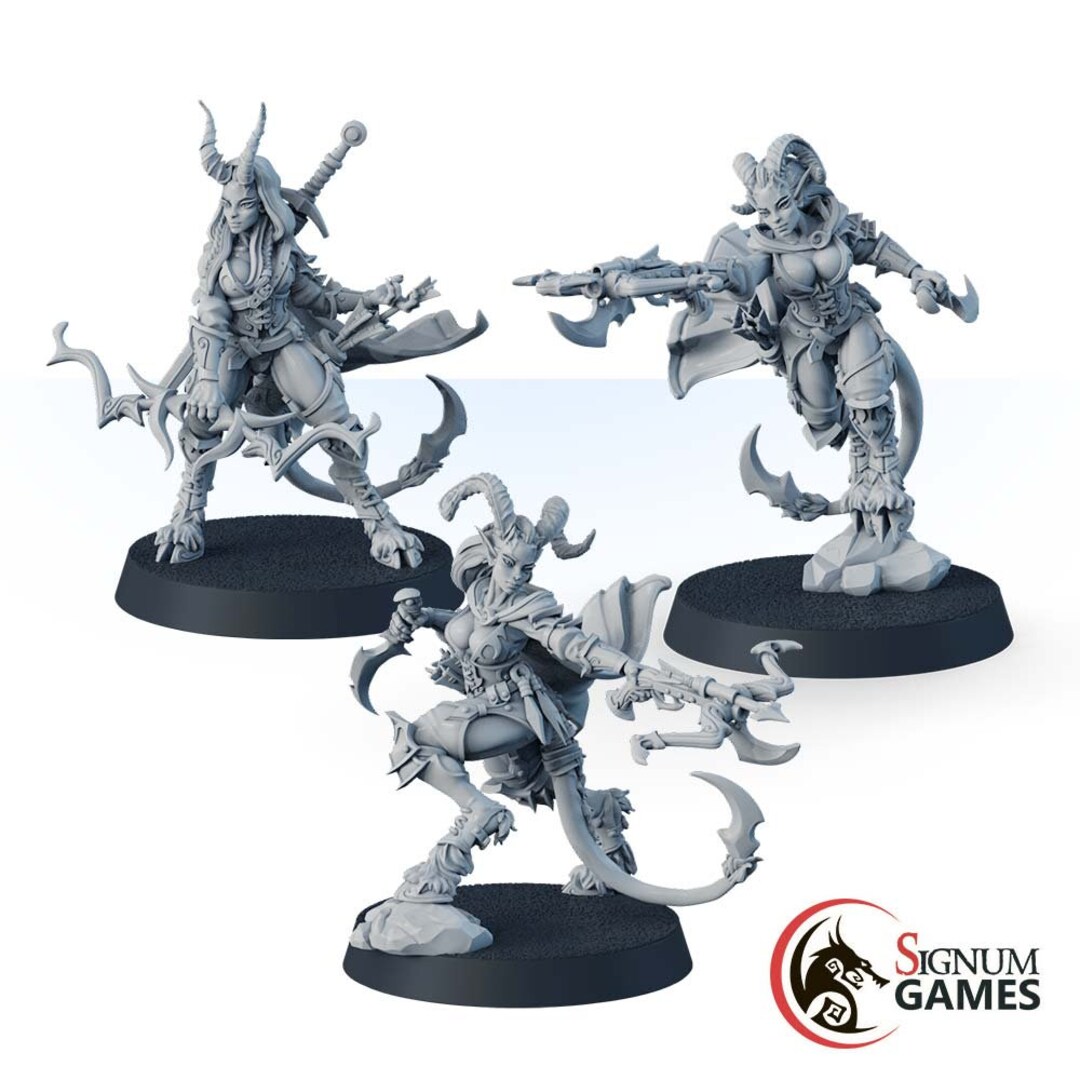 Sharpshooter Tieflings Set Fantasy Miniatures, Miniature Warrior Mini ...