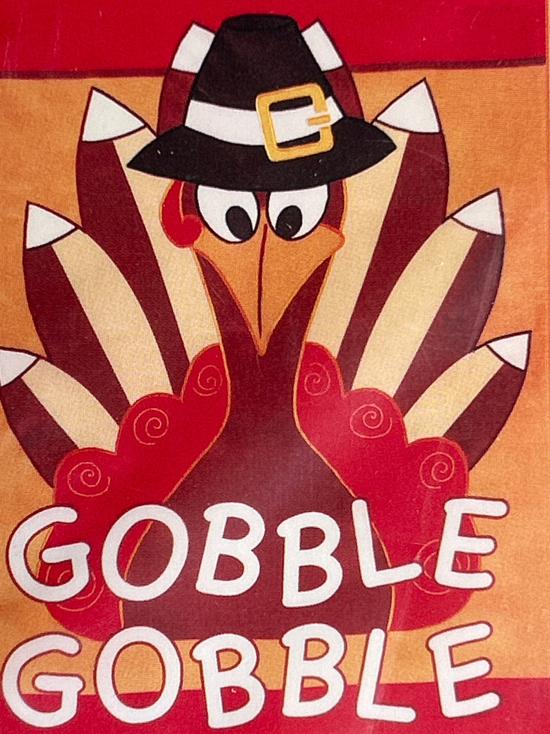 Thanksgiving Turkey Gobble Gobble Forever Applique' Outdoor Art Nylon ...