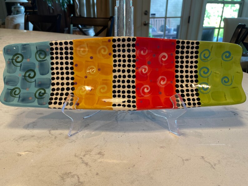 Alexis Ink Pottery Whimsical Wavy Slender Ceramic Tray - Etsy