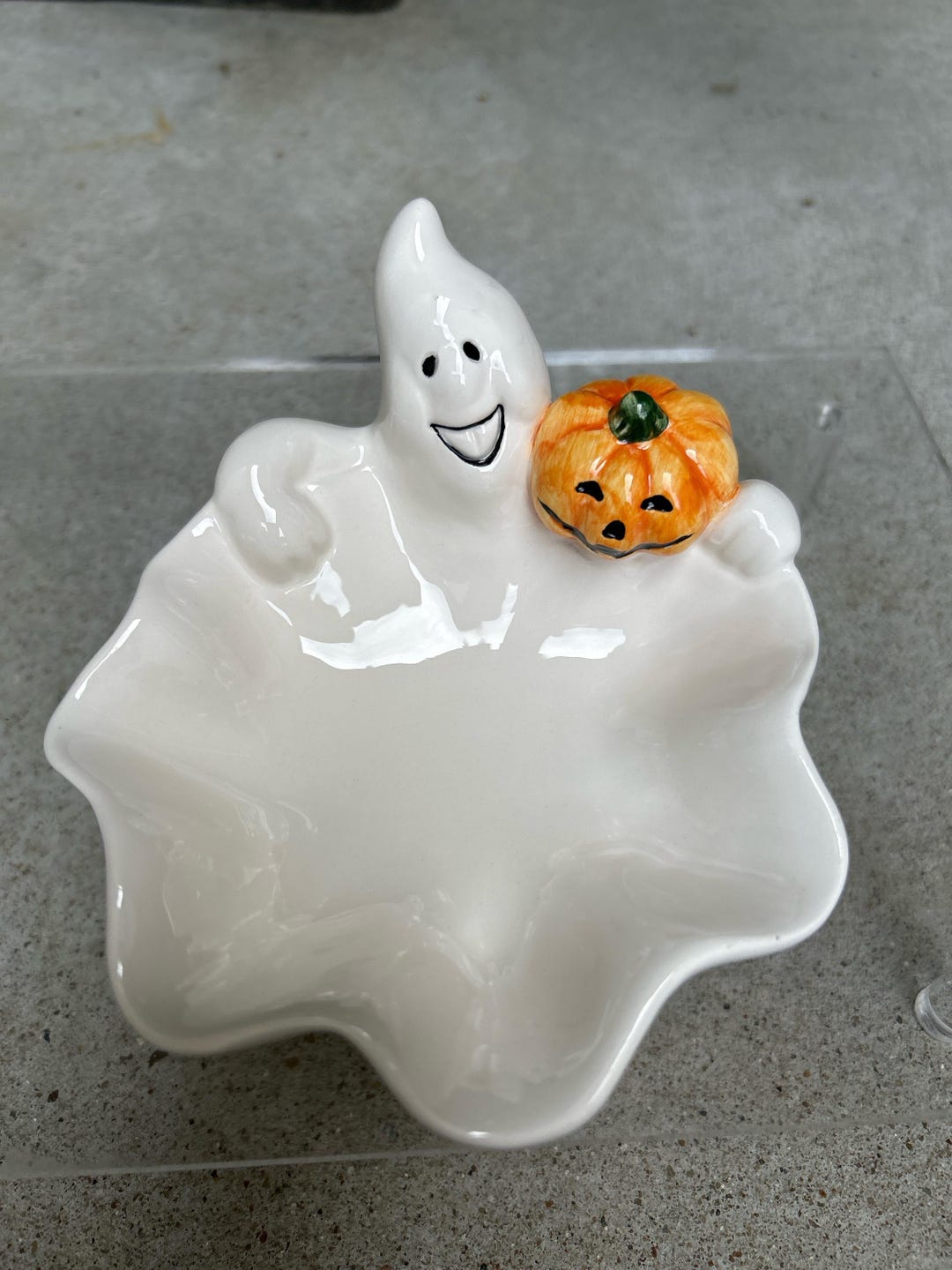 Vintage Halloween Ghost Candy Bowl, Gibson Ghost Candy Bowl Halloween ...
