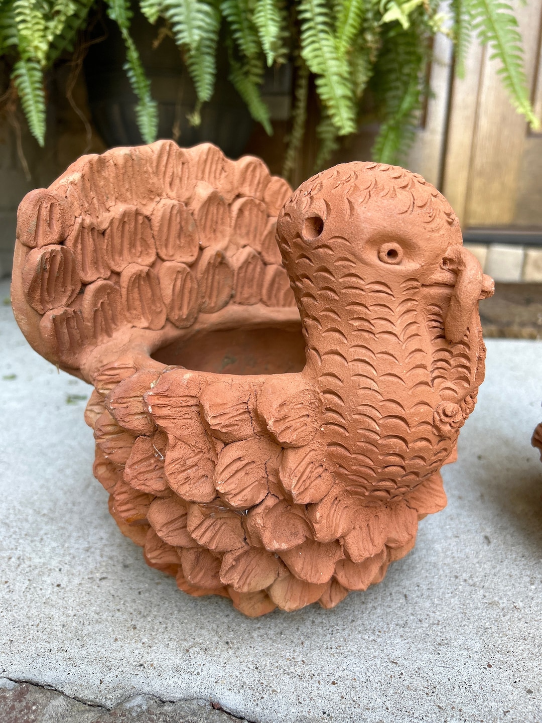 Terra Cotta Thanksgiving Turkey Candle Holder, Planter Fall Harvest ...