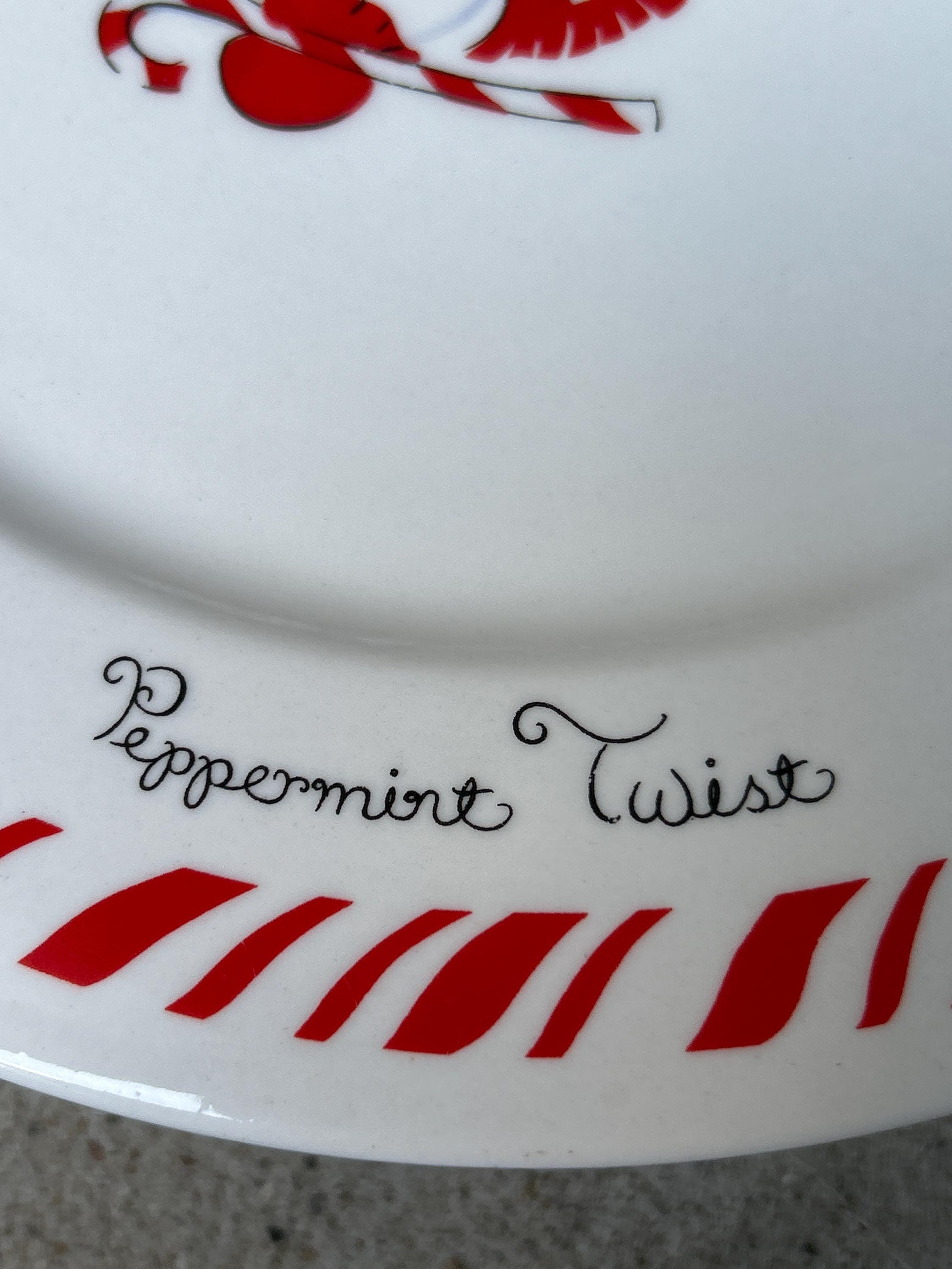 Vintage Christmas 'perfectly Peppermint' Snowman Dinner Plate 10.5 ...