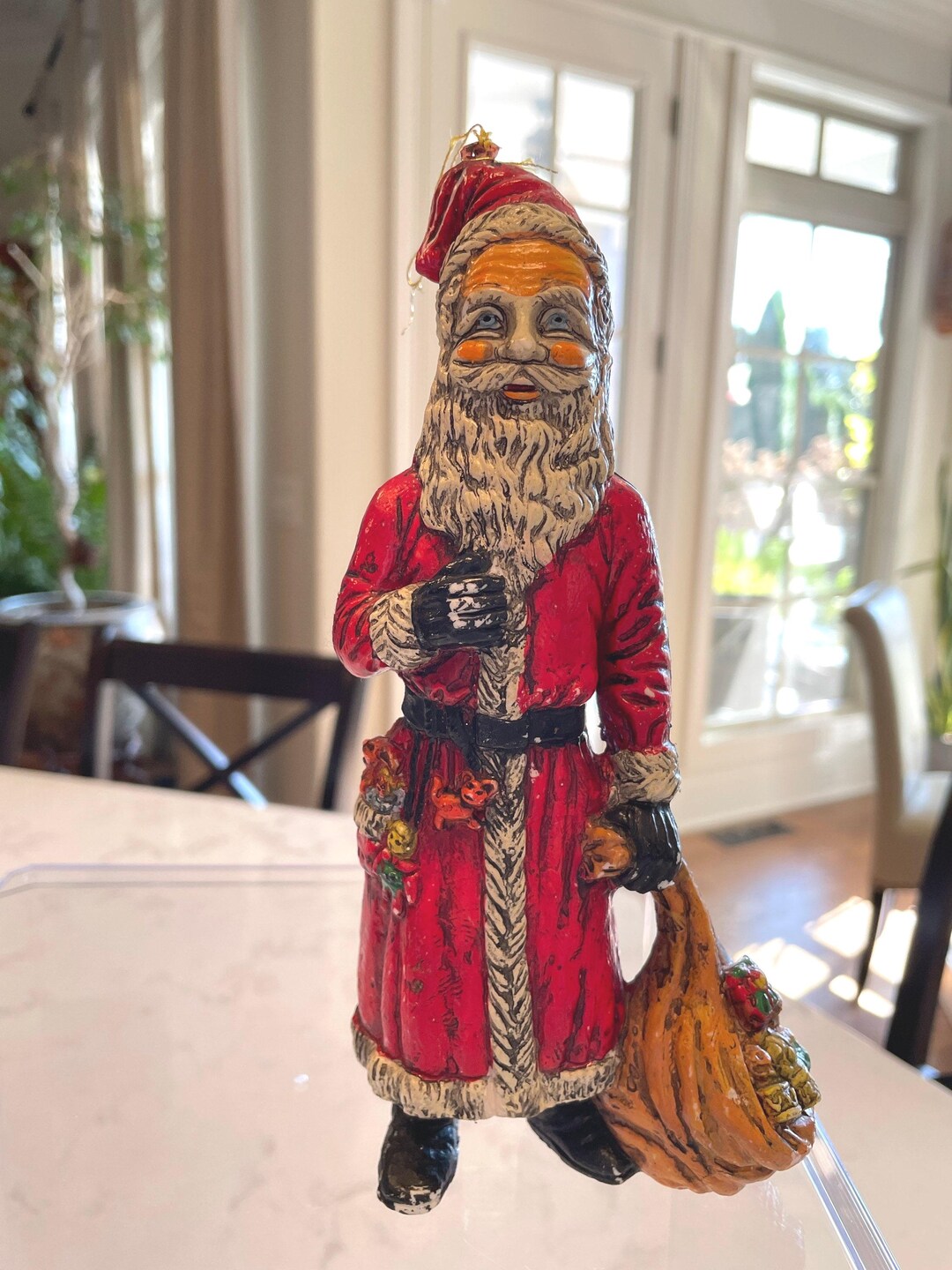 Vintage Santa Claus Hard Plastic Mold Ornament by S.D.I. 1978 Hong Kong ...